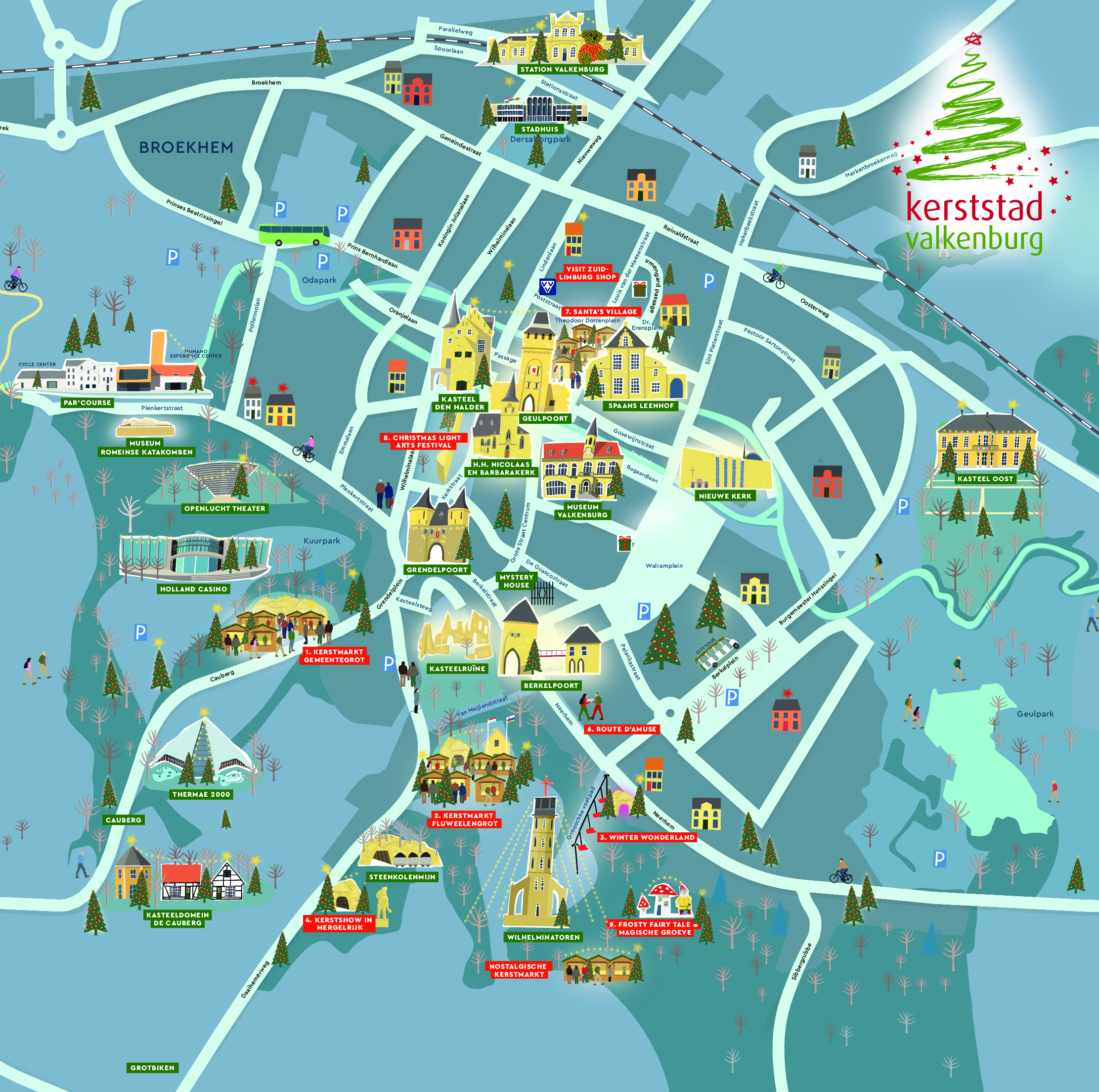 Carte du Village de Noël de Valkenburg